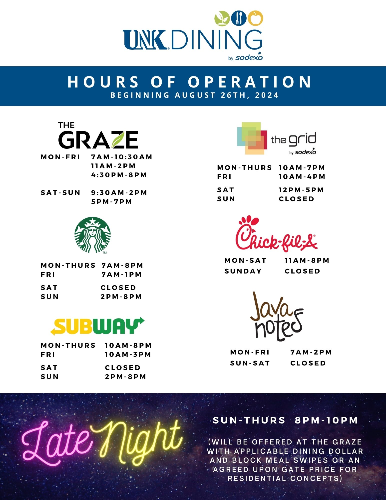 Click here to check out the hours of operation